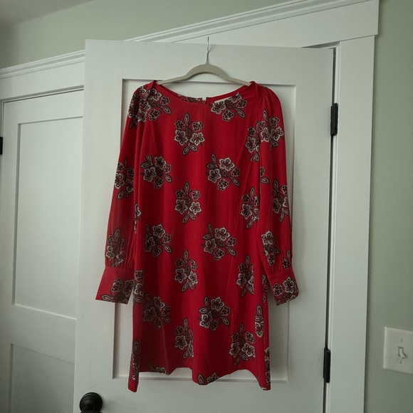 LOFT | Dresses | Loft Red Floral Dress | Poshmark